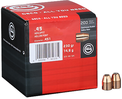 Geco Kuler HP .45 Auto 230g Geco Hollow Point 200pk. - Norma AS